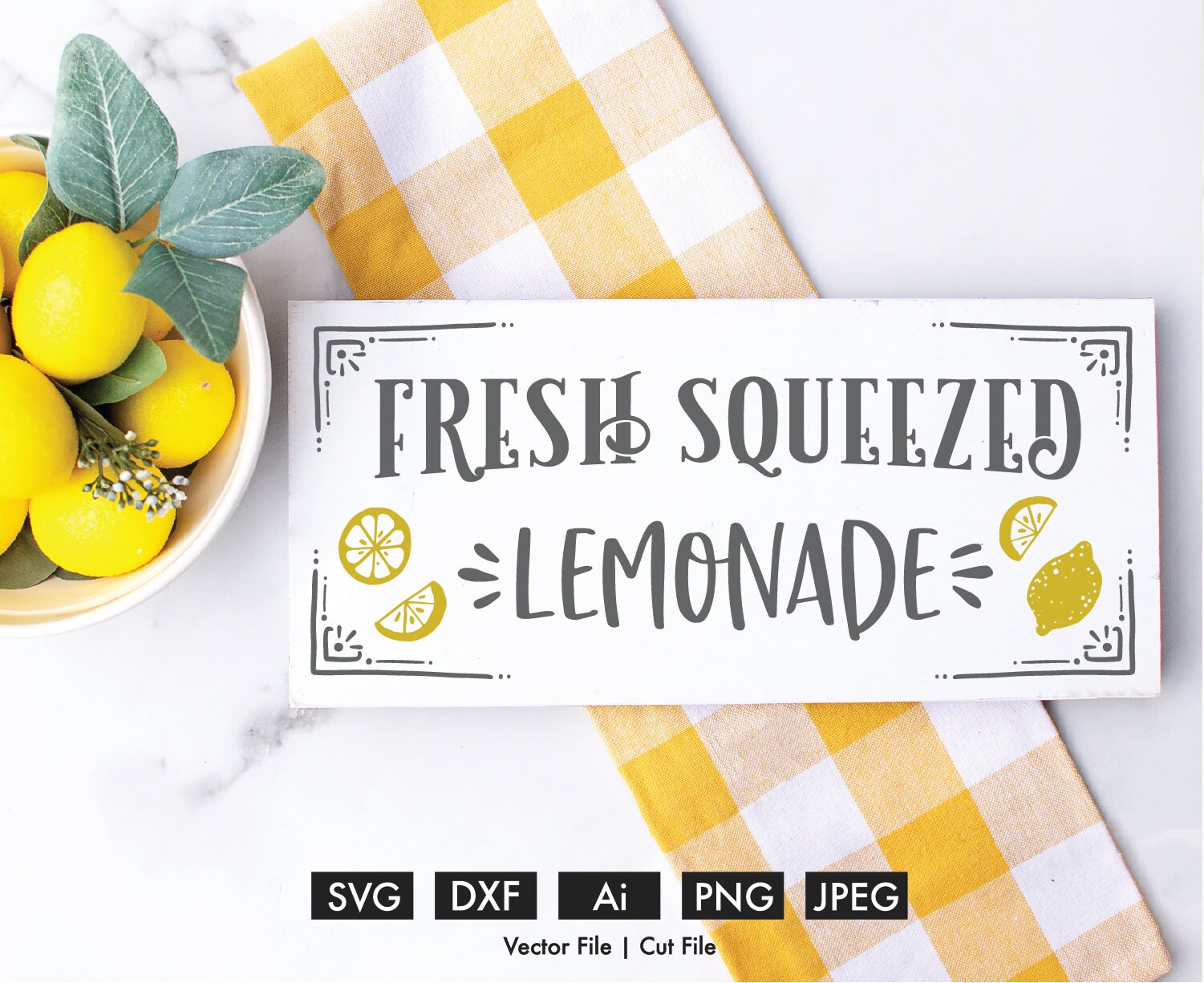 Fresh Squeezed Lemonade Cricut Cut File Svg Silhouette Cameo Etsy