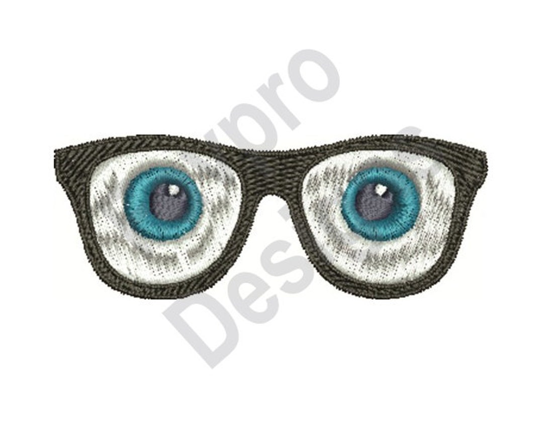 Eye Glasses Machine Embroidery Design Etsy