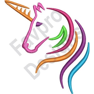 Unicorn Embroidery Design Unicorn Face Design Girly Unicorn - Etsy