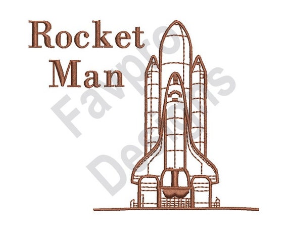 Rocket Man Machine Embroidery Design | Etsy