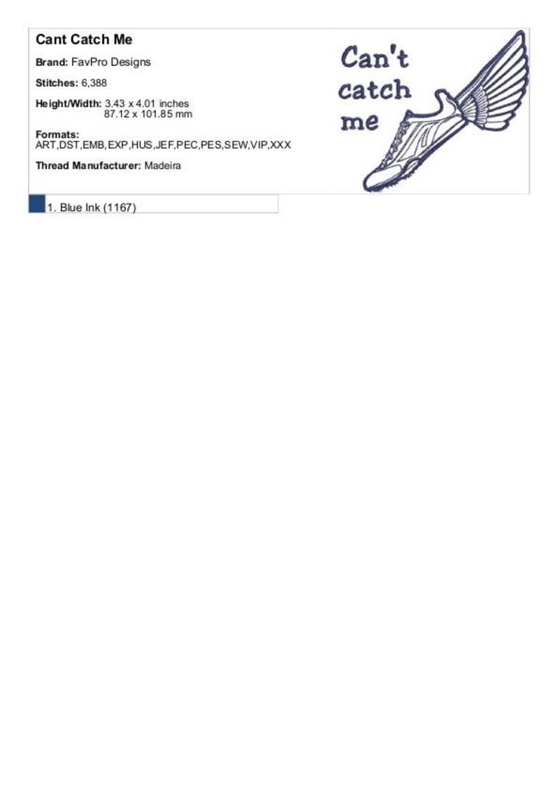 Cant Catch Me Machine Embroidery Design - Etsy