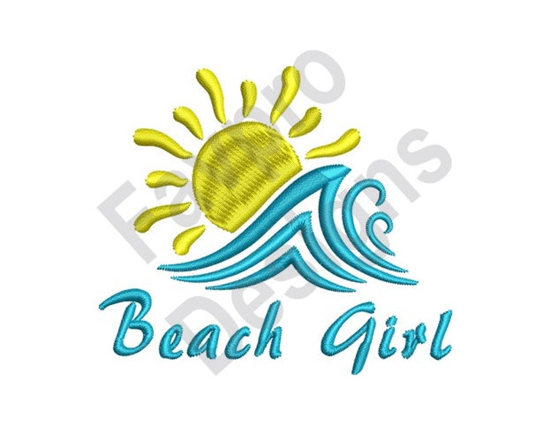 Beach Girl - Machine Embroidery Design - Etsy
