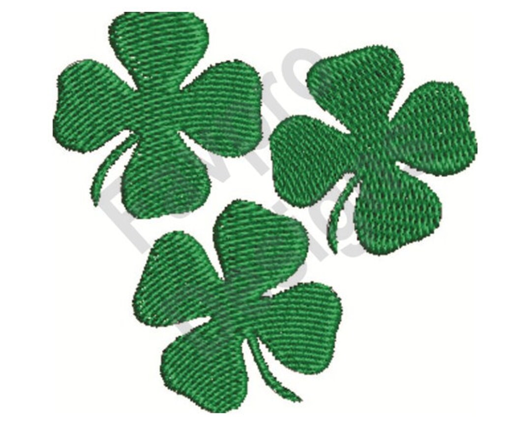 Three Shamrocks - Machine Embroidery Design - Etsy