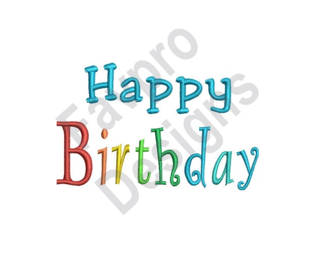 Happy Birthday - Machine Embroidery Design - Etsy