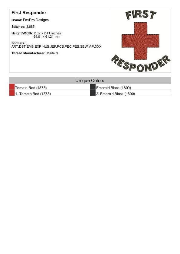 First Responder Machine Embroidery Design - Etsy