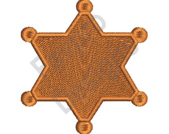 Sheriff Star Badge Embroidery Design / Applique 2 Digital - Etsy