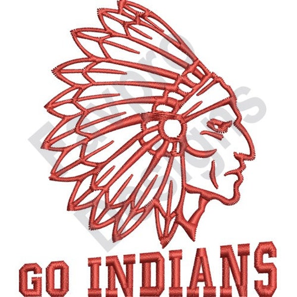 Embroidery Design Go Indians - Etsy