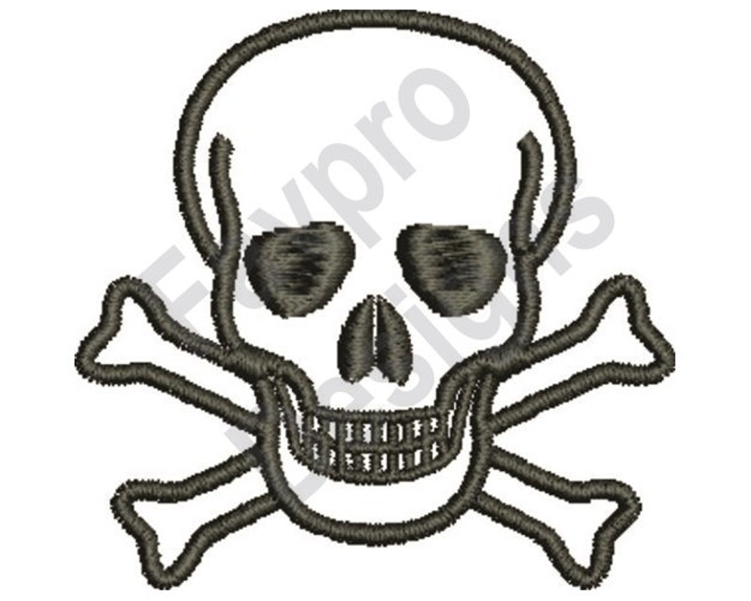 Skull and Crossbones Machine Embroidery Design - Etsy