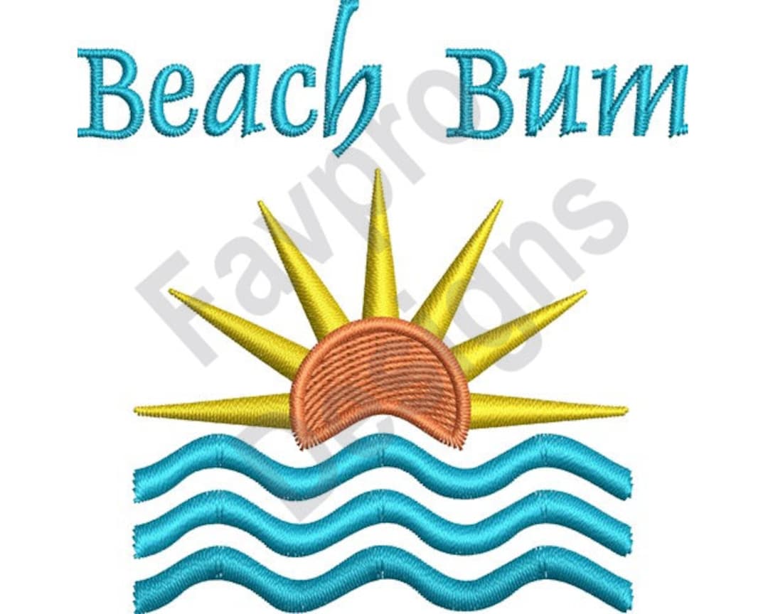 Beach Bum - Machine Embroidery Design - Etsy
