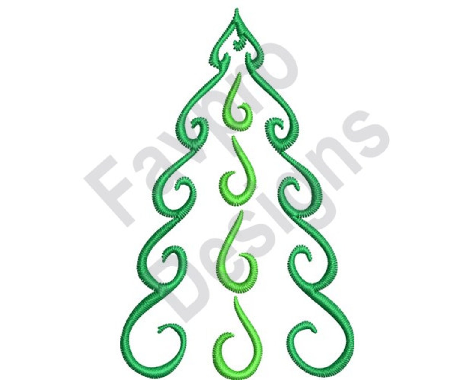 Curly Christmas Tree Machine Embroidery Design - Etsy