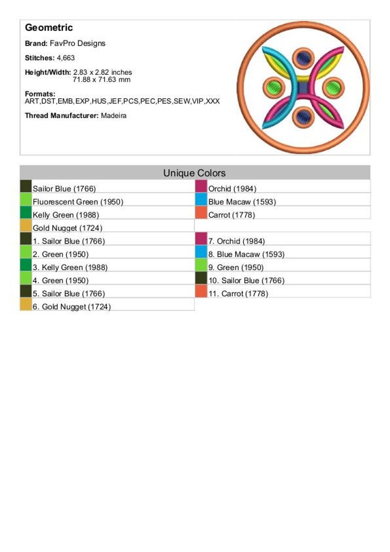 Geometric Machine Embroidery Design - Etsy