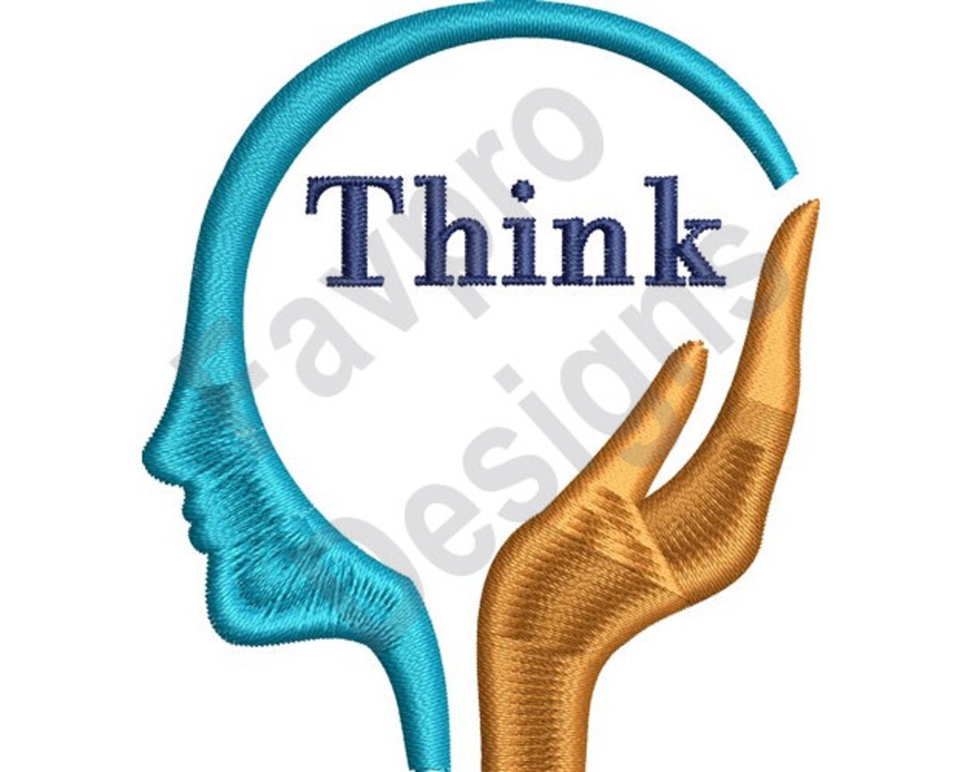 Think Head - Machine Embroidery Design - Etsy