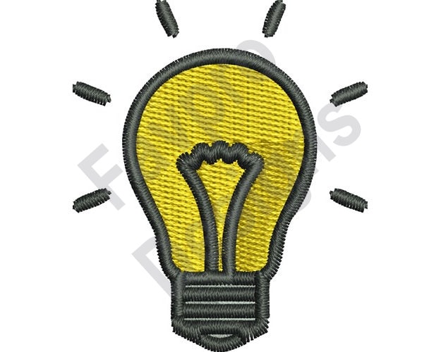 Light Bulb Machine Embroidery Design - Etsy