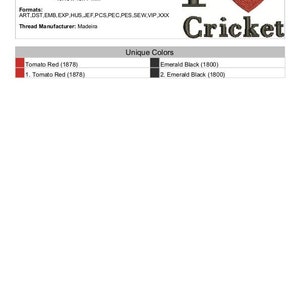 I Love Cricket - Machine Embroidery Design - Etsy