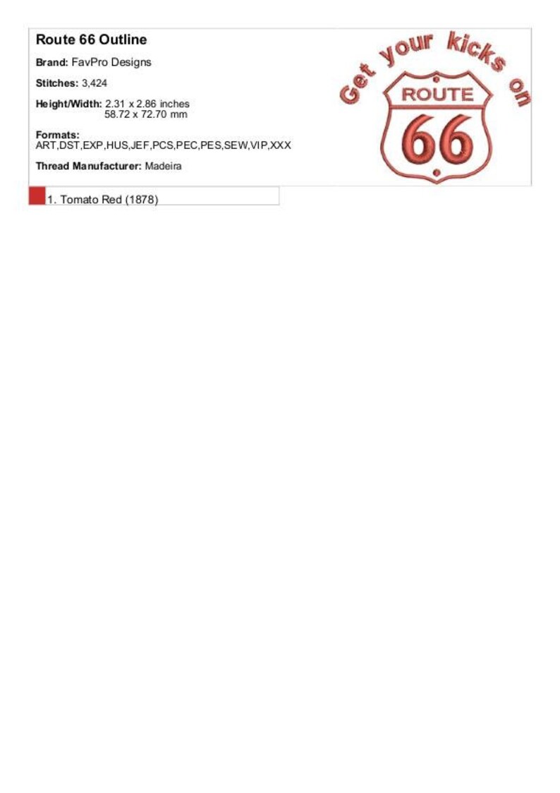 Route 66 Outline - Machine Embroidery Design - Etsy