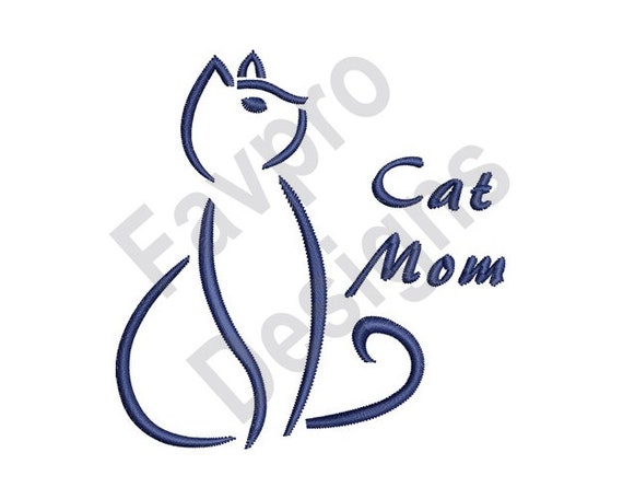 Cat Mom Machine Embroidery Design - Etsy