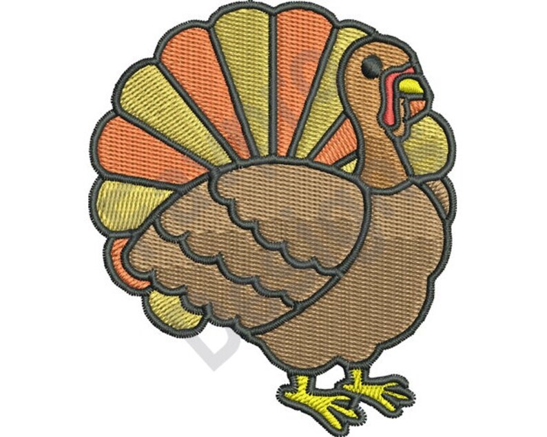 Thanksgiving Turkey Machine Embroidery Design - Etsy