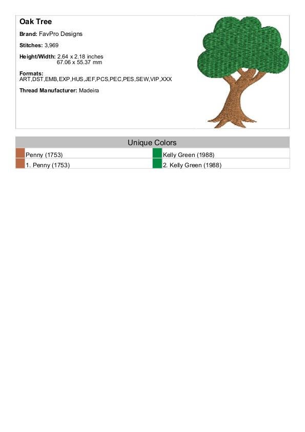 Oak Tree - Machine Embroidery Design - Etsy