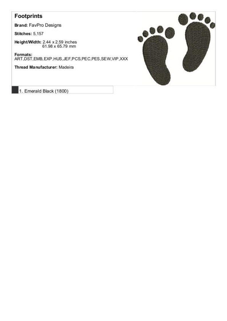 Footprints - Machine Embroidery Design - Etsy