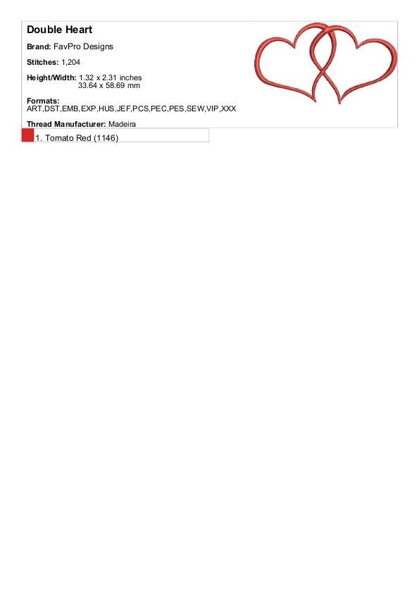 Double Heart Machine Embroidery Design - Etsy
