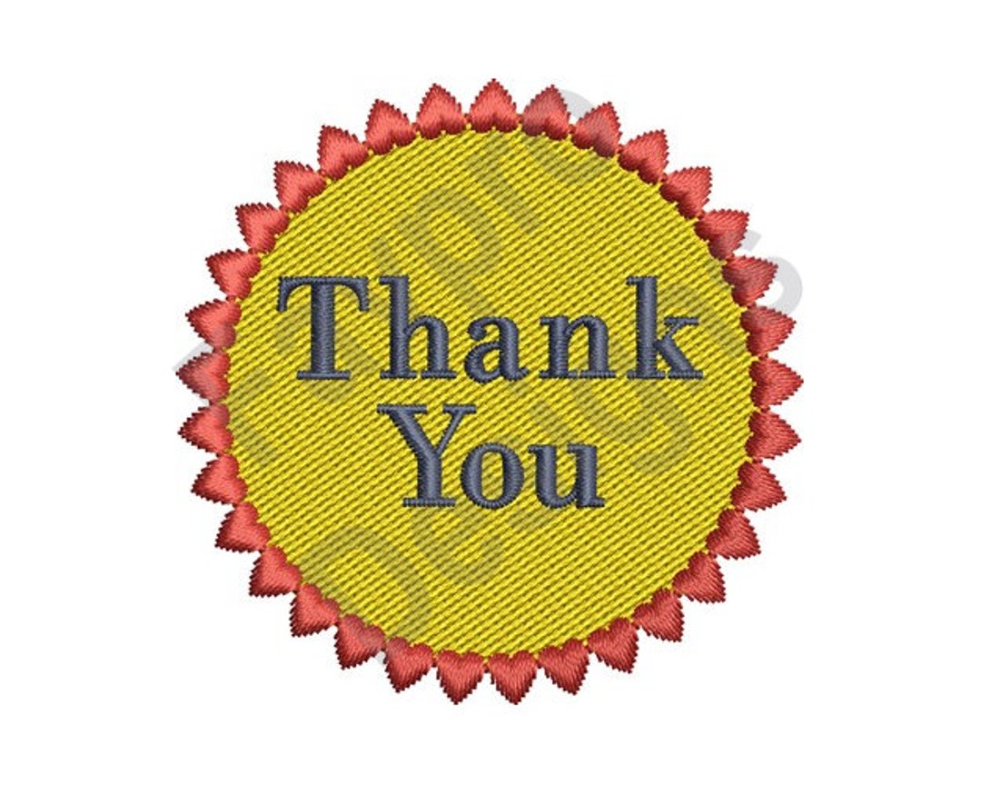 Thank You - Machine Embroidery Design - Etsy