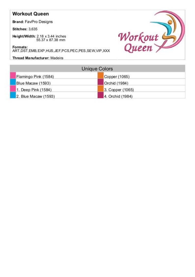 Workout Queen - Machine Embroidery Design - Etsy