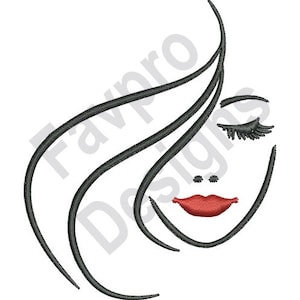 Womans Face - Machine Embroidery Design - Etsy