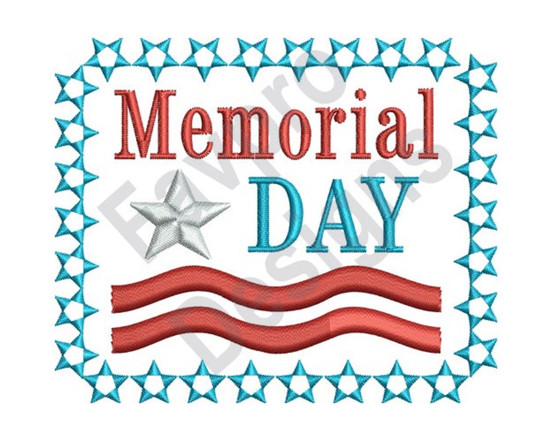 Memorial Day Star Banner Machine Embroidery Design - Etsy