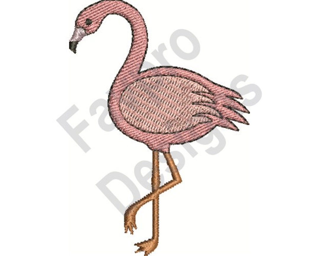 Pink Flamingo - Machine Embroidery Design - Etsy