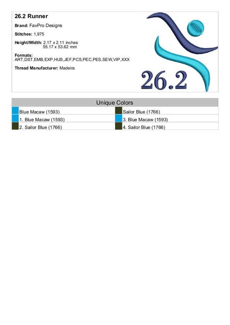 26.2 Runner Machine Embroidery Design - Etsy