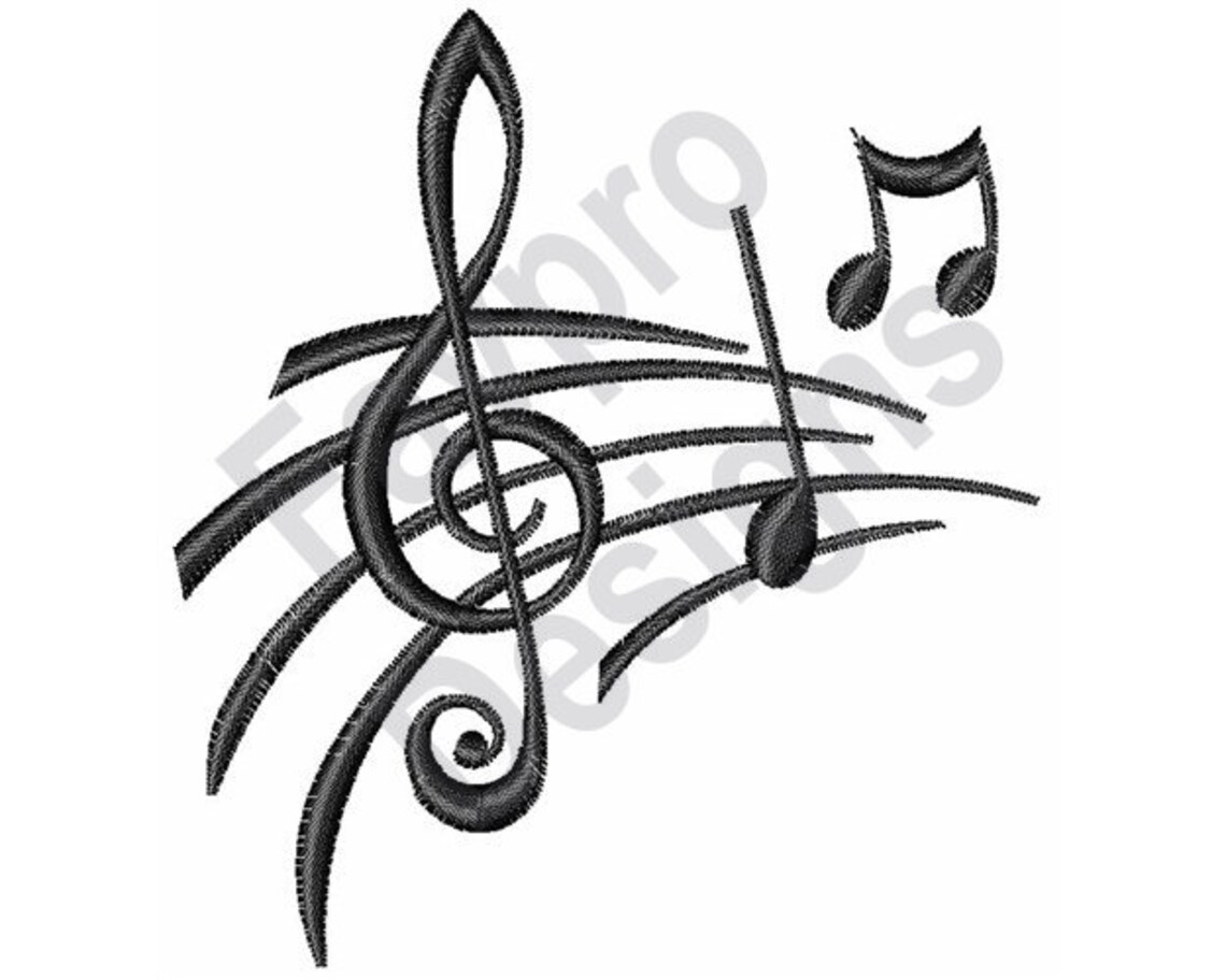 Music Notes Machine Embroidery Design - Etsy
