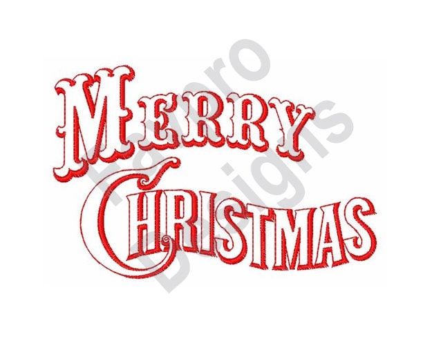 Merry Christmas Machine Embroidery Design - Etsy