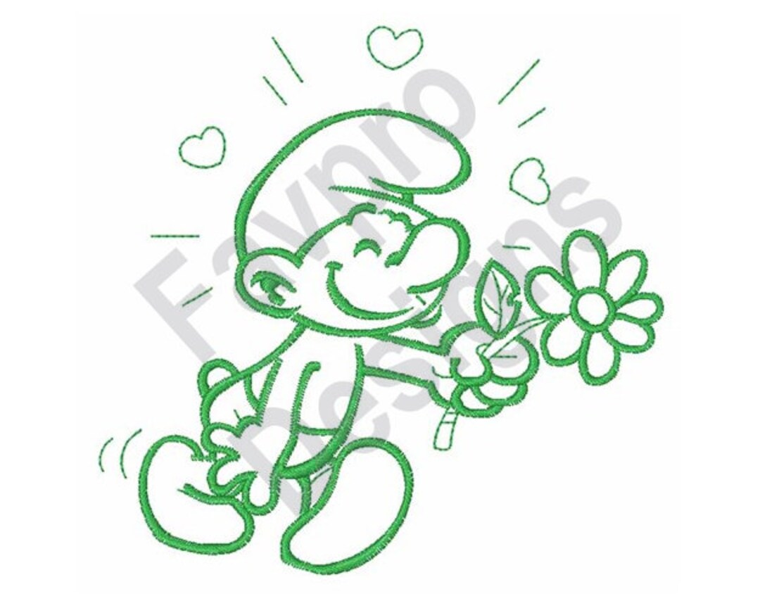 Smurf Outline Machine Embroidery Design - Etsy