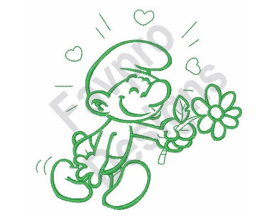 Smurf Outline Machine Embroidery Design - Etsy