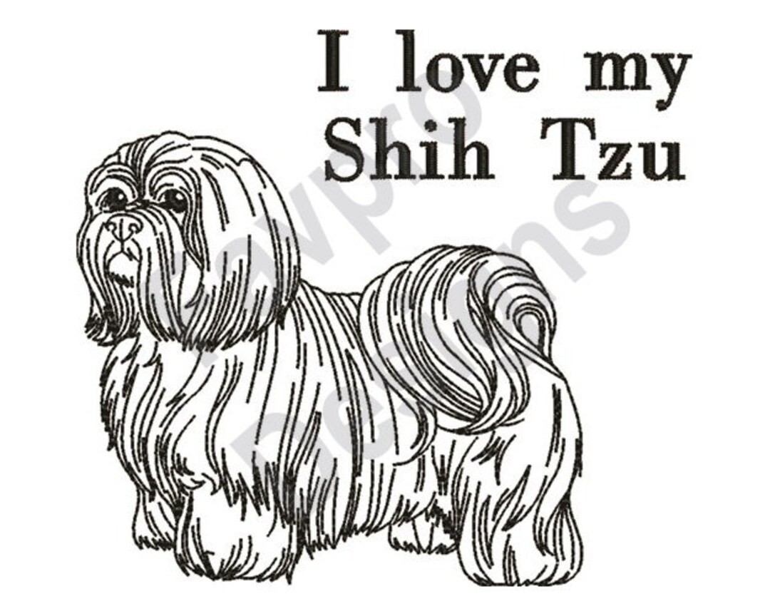 Shih Tzu Dog - Machine Embroidery Design - Etsy