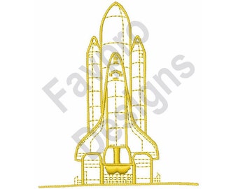 Space Shuttle Machine Embroidery Design, Spaceship Outline Embroidery ...