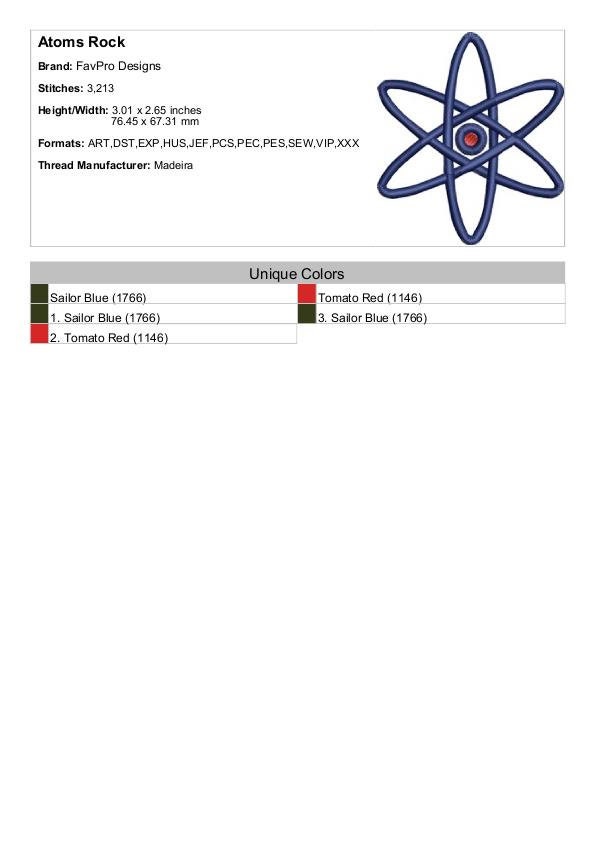 Atoms Rock Machine Embroidery Design - Etsy