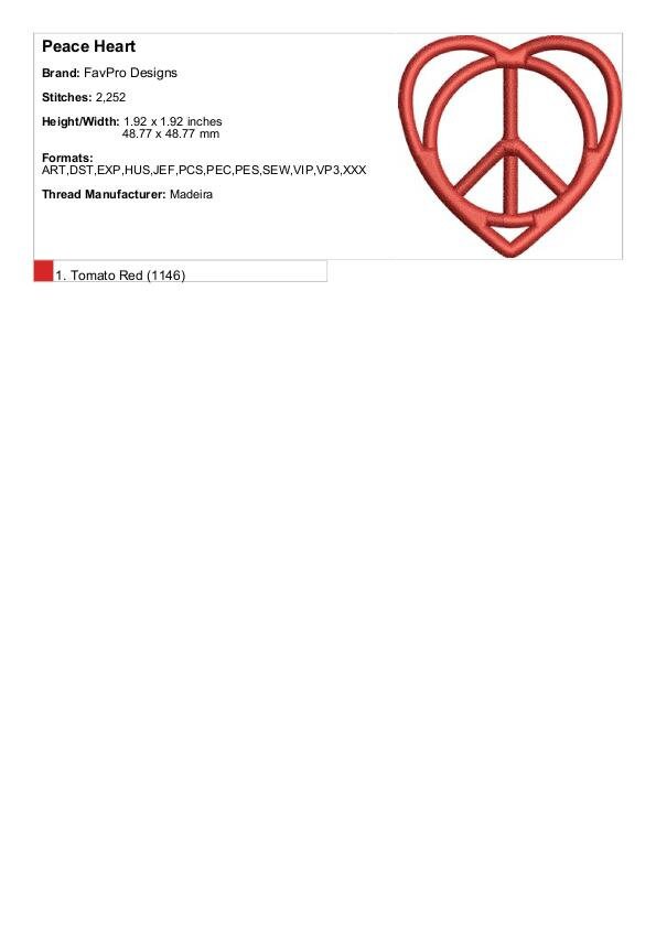 Peace Heart - Machine Embroidery Design - Etsy