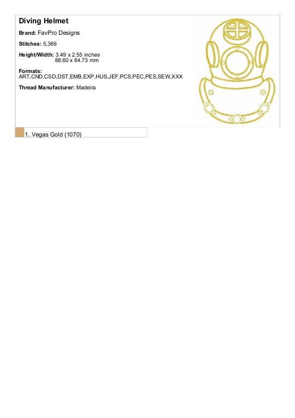 Diving Helmet - Machine Embroidery Design - Etsy