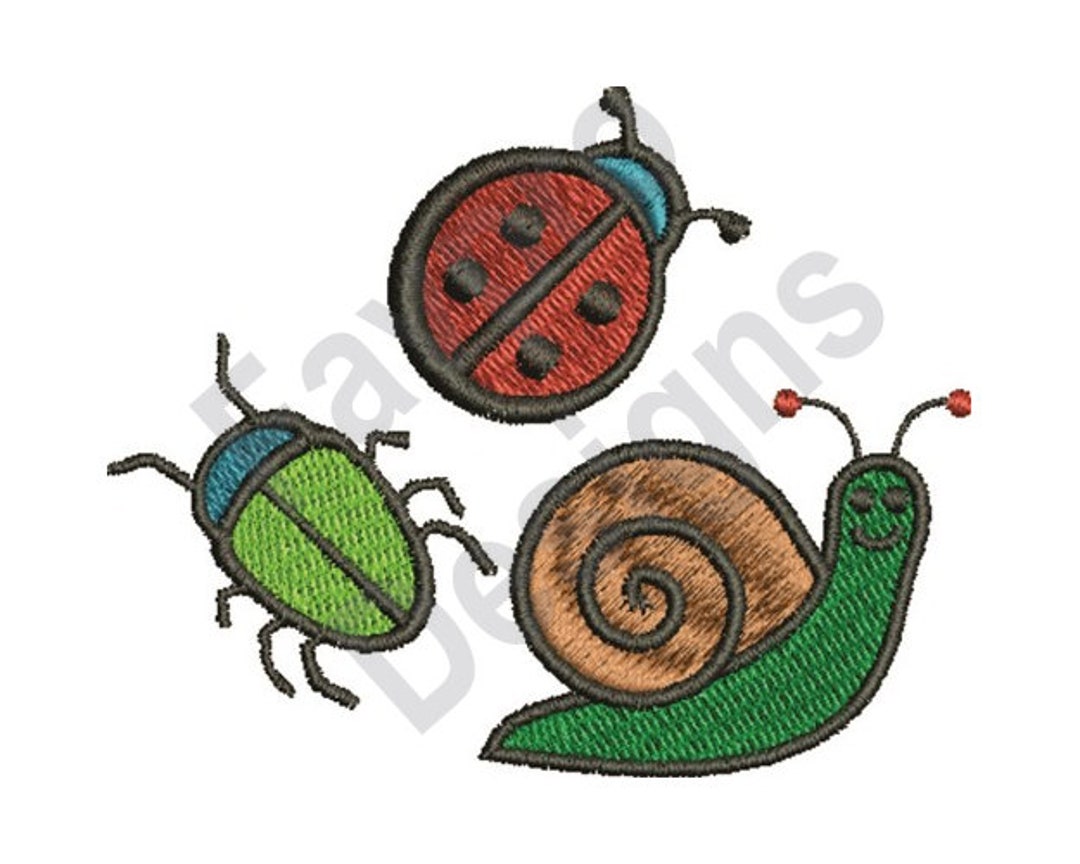 Three Bugs - Machine Embroidery Design - Etsy