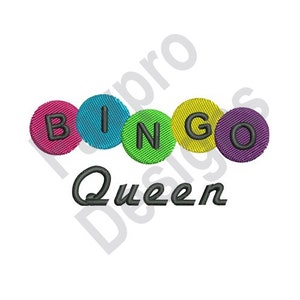 Bingo Queen - Machine Embroidery Design - Etsy