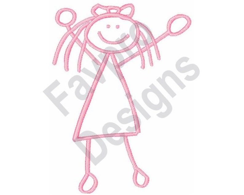 Stick Girl - Machine Embroidery Design - Etsy