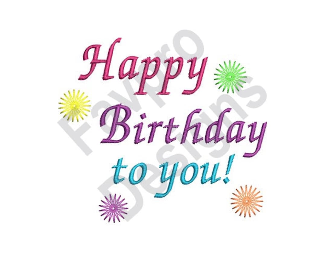 Happy Birthday - Machine Embroidery Design - Etsy