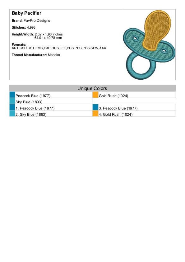 Baby Pacifier - Machine Embroidery Design - Etsy