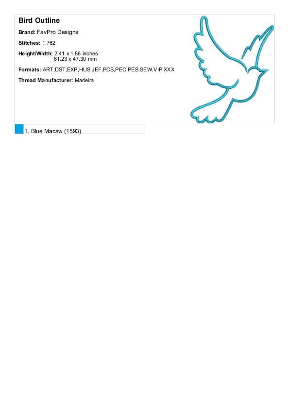 Bird Outline Machine Embroidery Design - Etsy