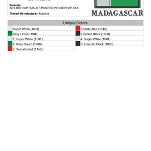 Madagascar Flag Machine Embroidery Design - Etsy