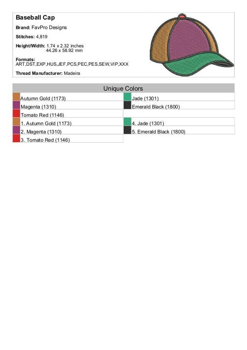 Baseball Cap Machine Embroidery Design | Etsy