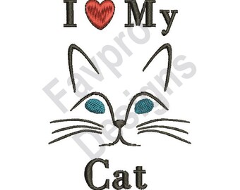 Love Cat Machine Embroidery Design - Etsy