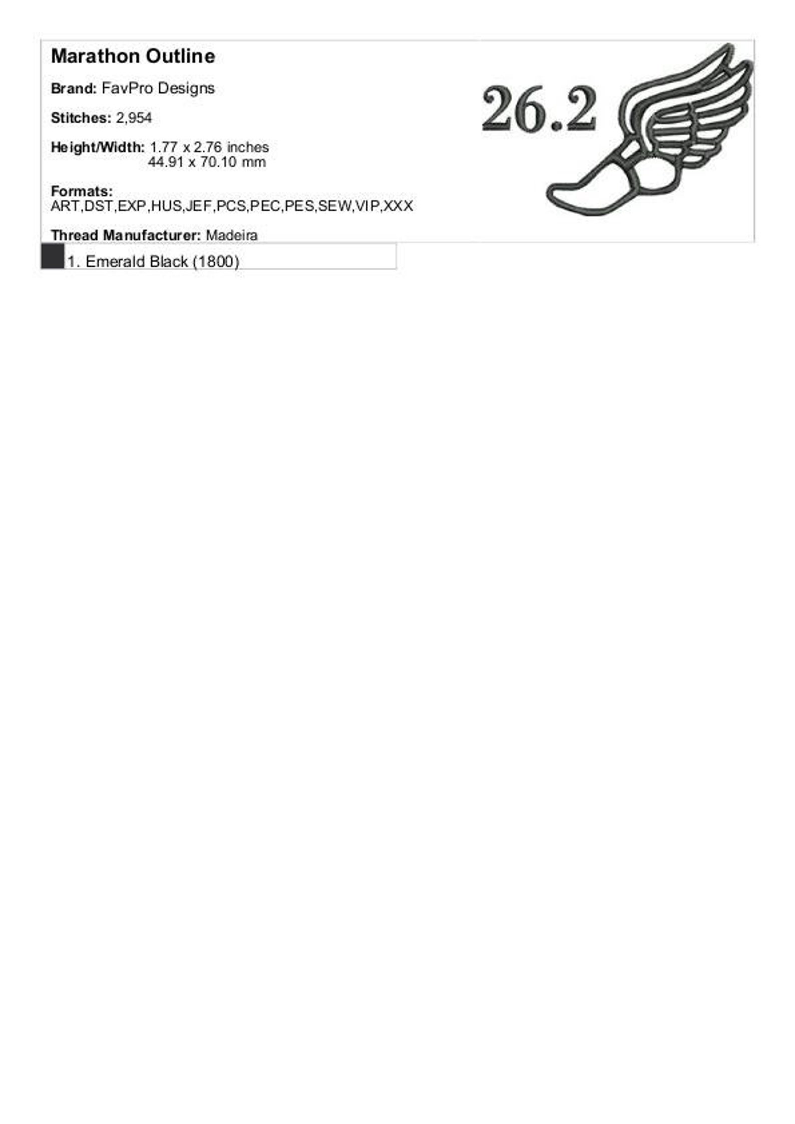 Marathon Outline - Machine Embroidery Design - Etsy