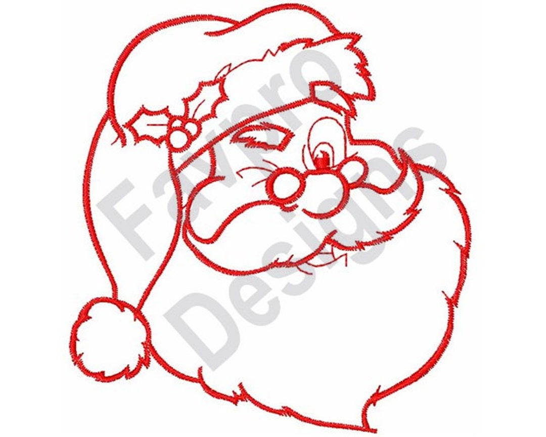 Winking Santa - Machine Embroidery Design - Etsy
